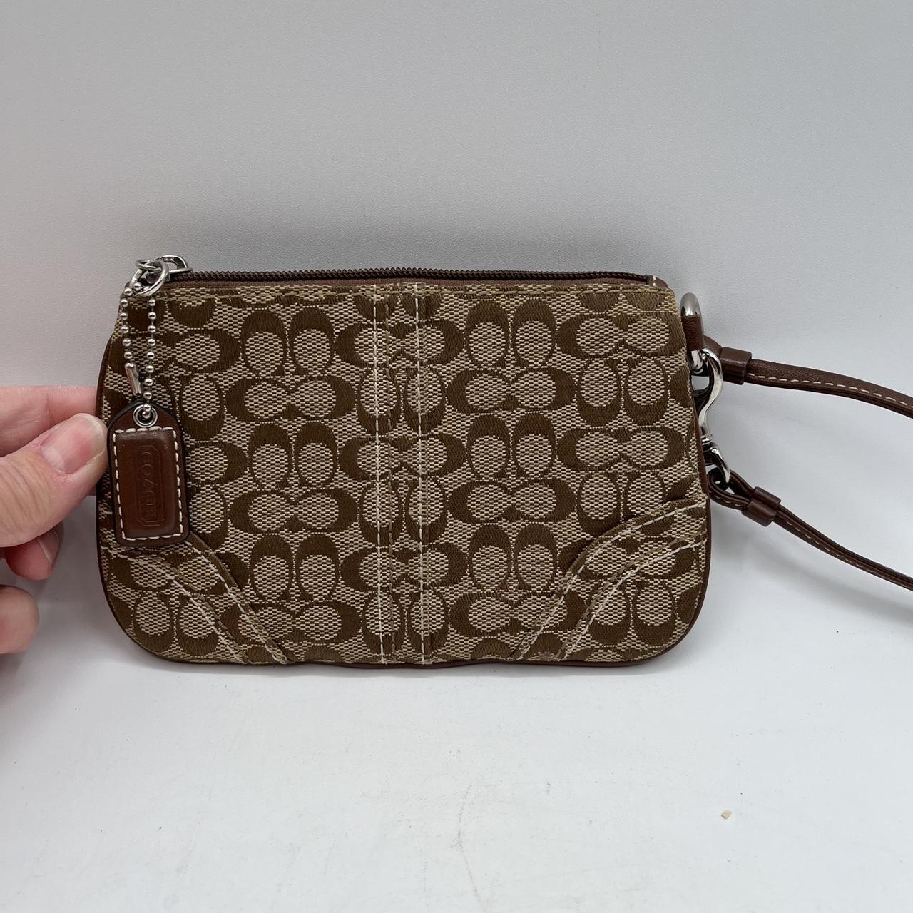 Coach Signature Mini C Logo Wristlet Pouch Wallet... | Depop