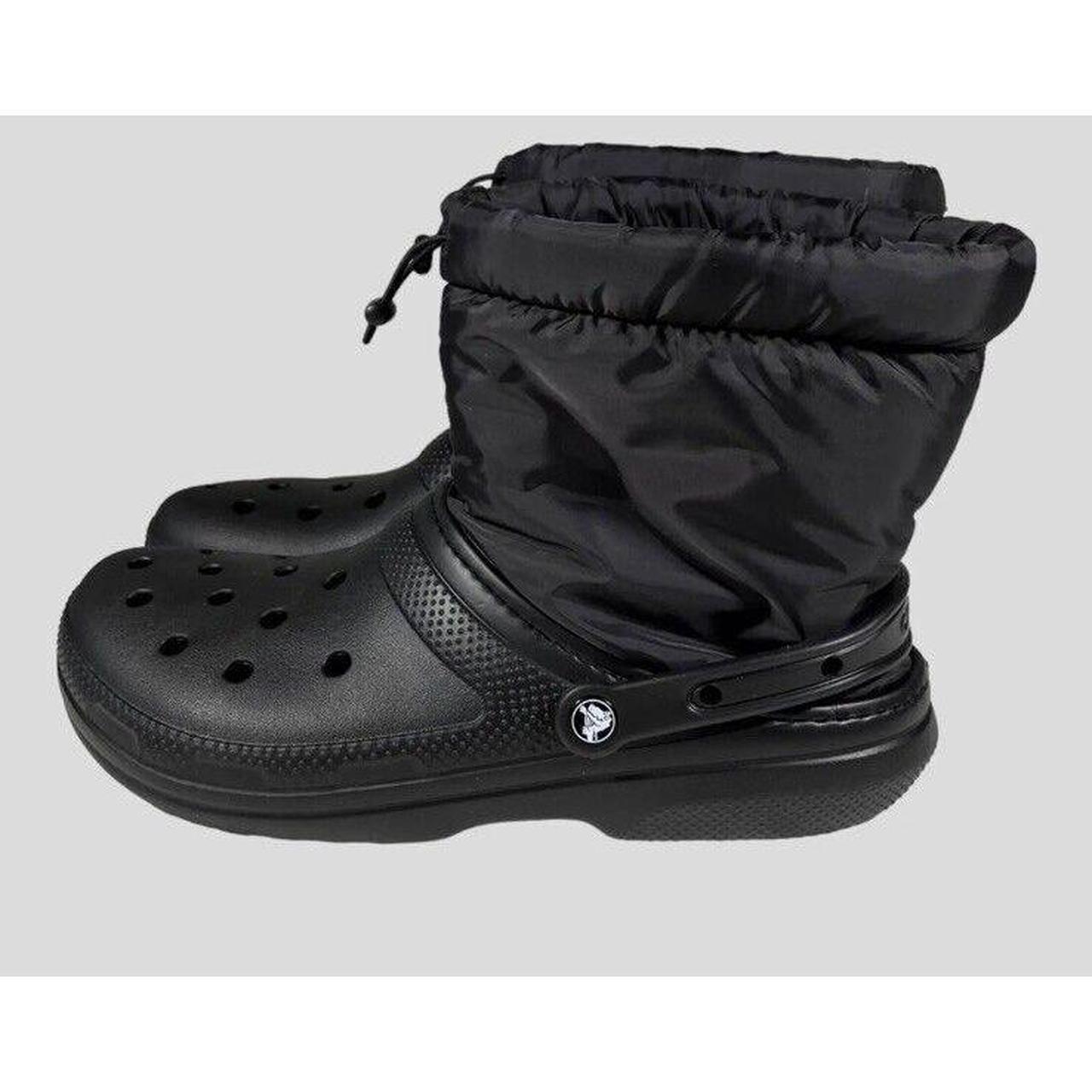 Crocs Classic Lined Neo Puff Comfy Boots Black... - Depop