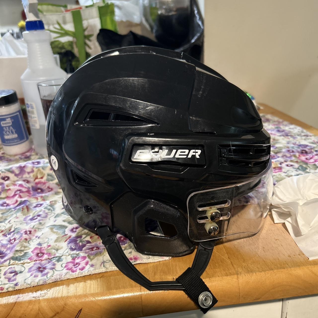 Bauer hockey helmet, size Large, black, visor, no... - Depop