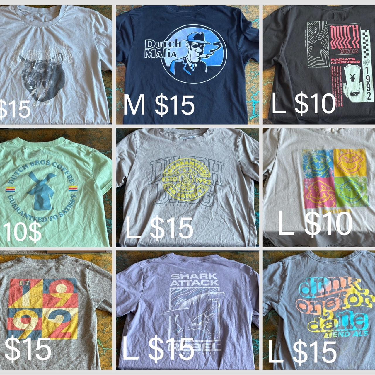 Dutch bros merchandise prices and sizes below i am... - Depop