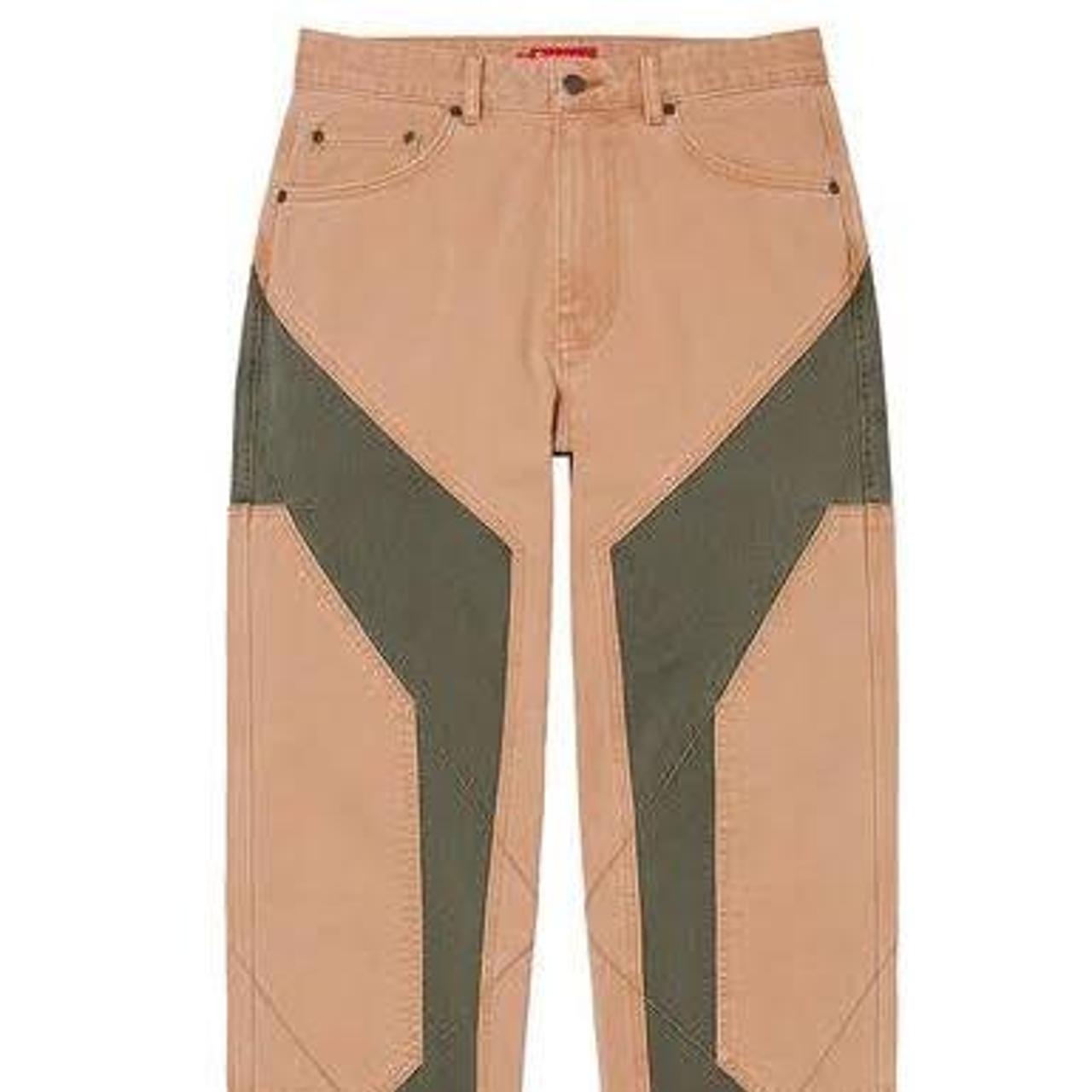 Supreme 2 tone panel jeans Worn only once, basically... - Depop