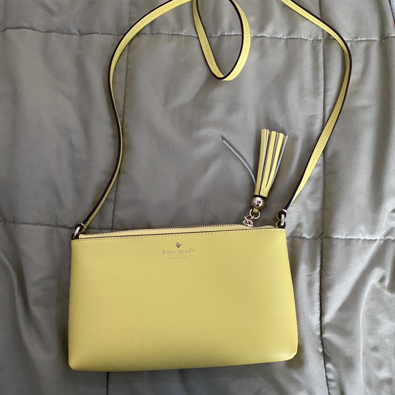 Kate Spade yellow crossbody bag with tassel #yellow - Depop