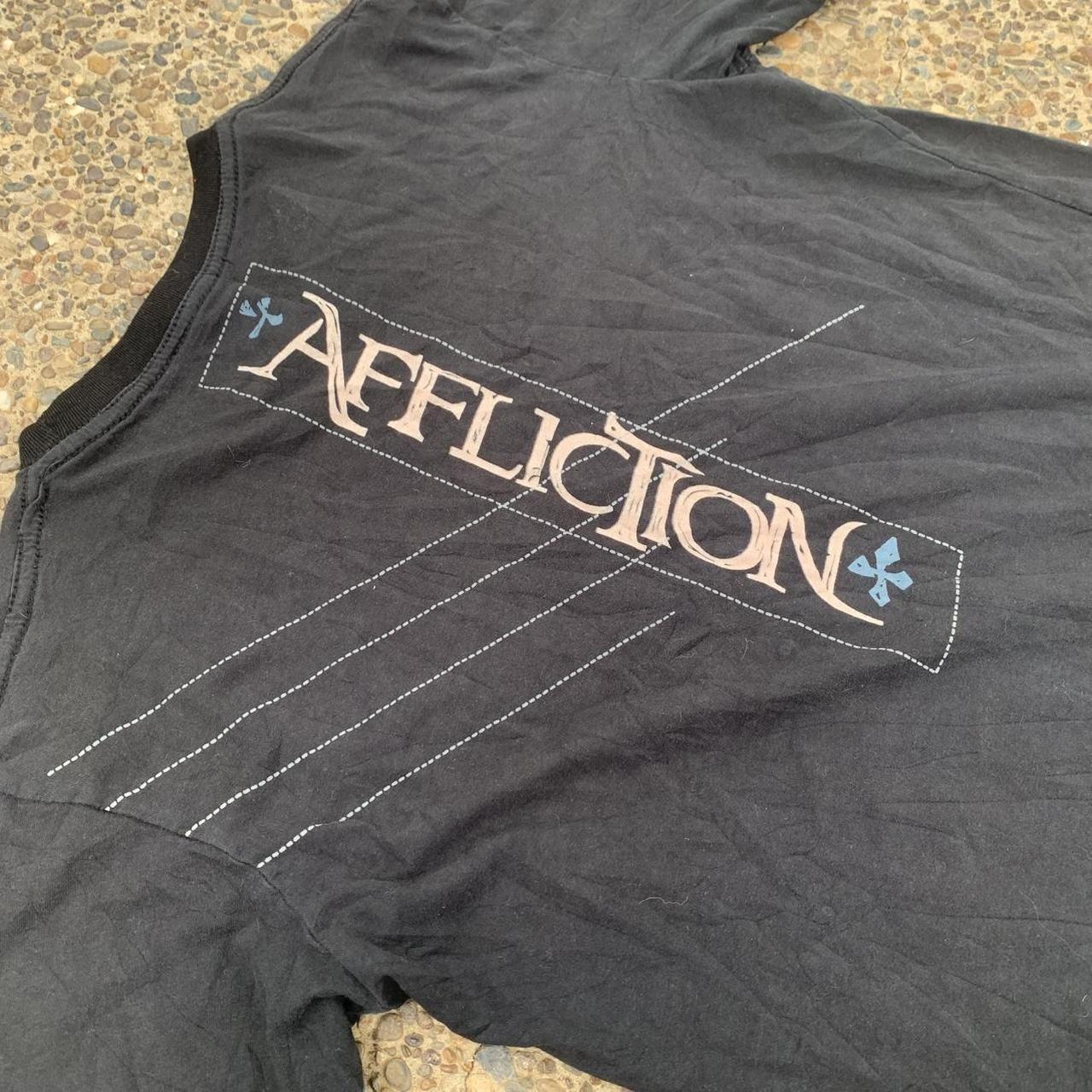 Black Affliction tee with angel wings and skulls... - Depop