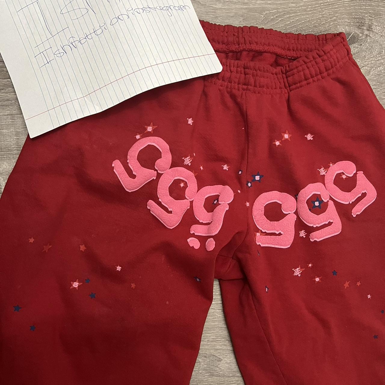 SP5DER red spider pants size small fits true to... - Depop