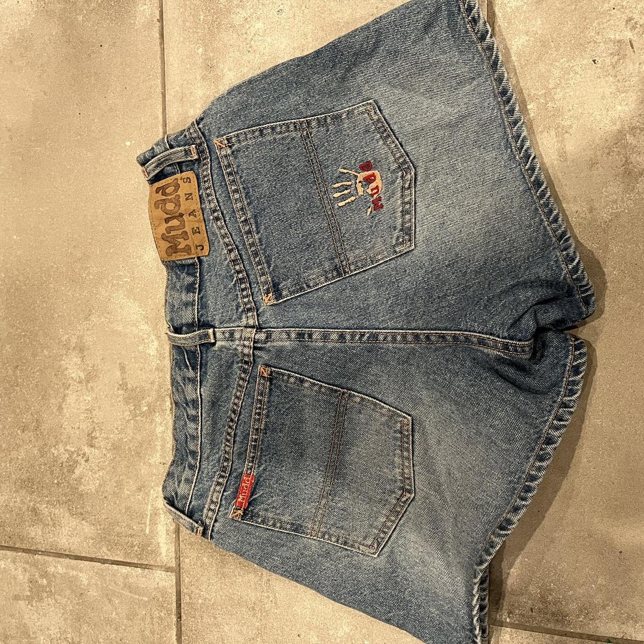 Mudd Jeans Jean Shorts Handprint y2k -Check... - Depop