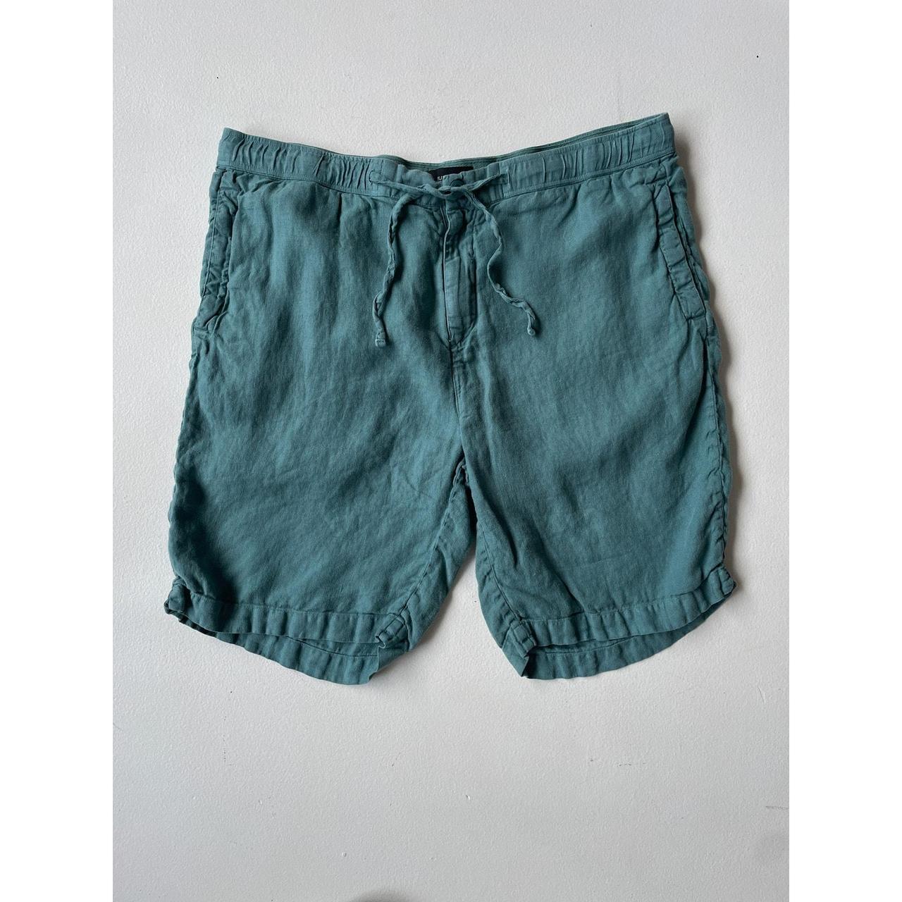 Bugatchi Blue Gray Casual Bermuda Linen Mens Shorts... | Depop