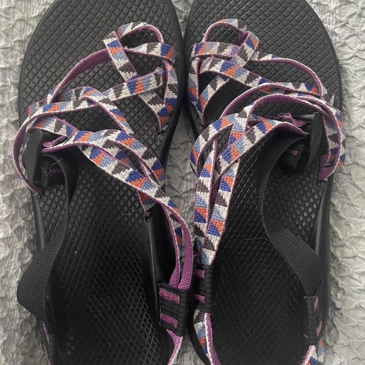 2000s Chaco sandals with a unique design, featuring... - Depop