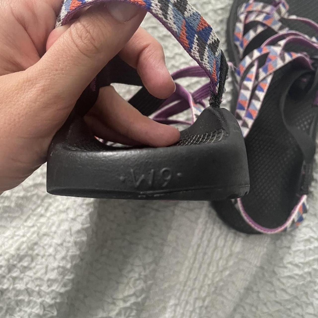 2000s Chaco sandals with a unique design, featuring... - Depop