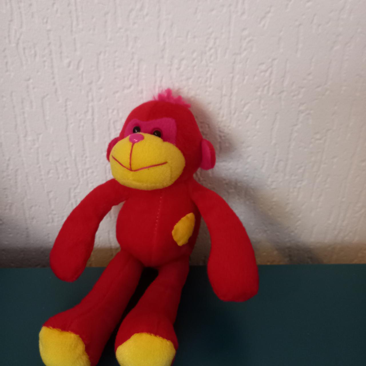 White House Leisure Red Monkey Soft Toy, 20cm - Depop