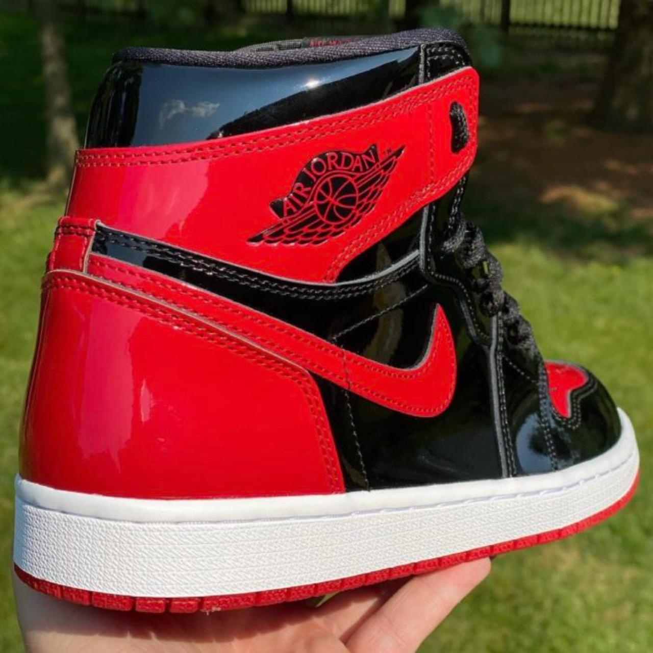 Jordan 1 patent bred size 8.5 brand new with tags,... - Depop