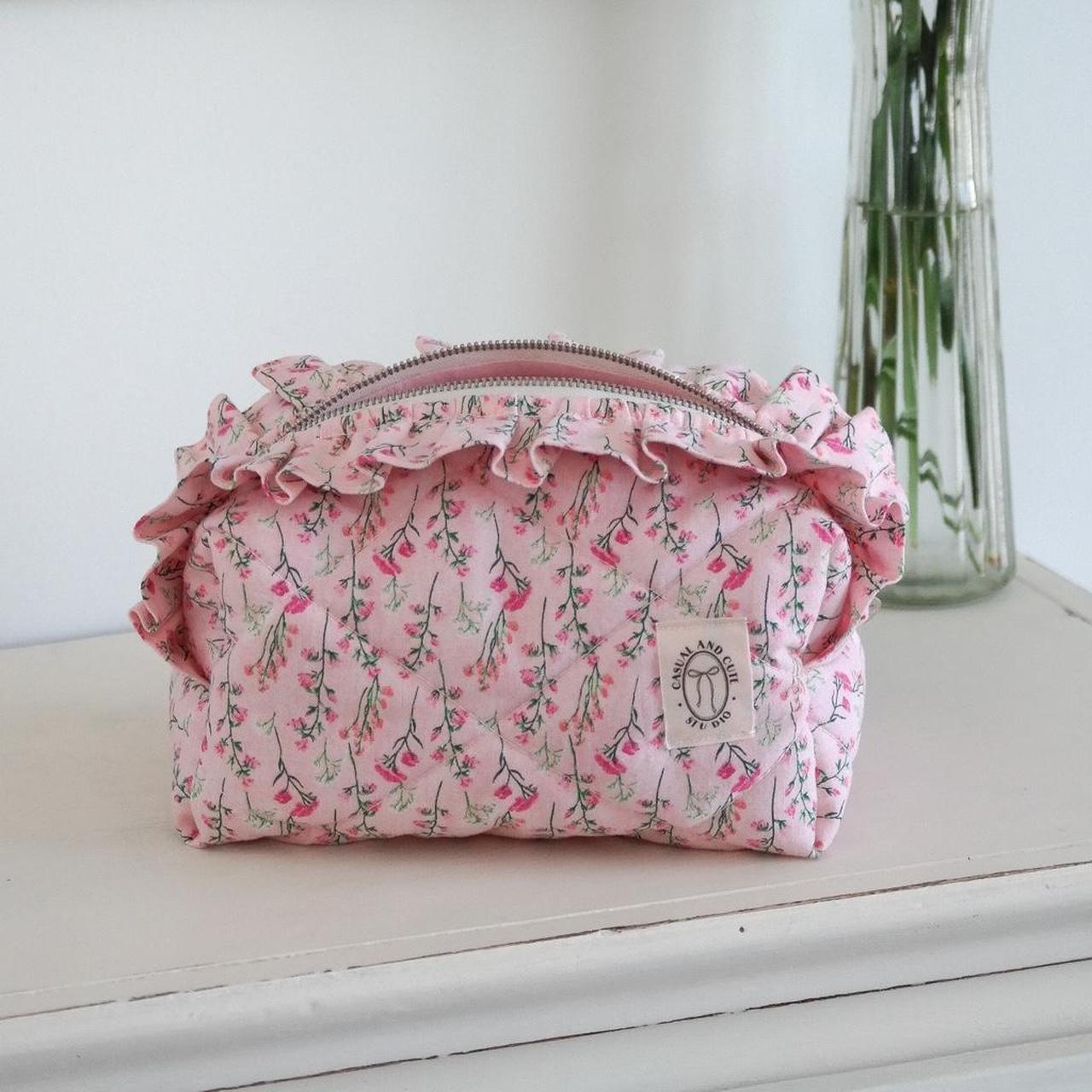 Handmade ruffle makeup bag/pouch 🎀 #makeupbag... | Depop