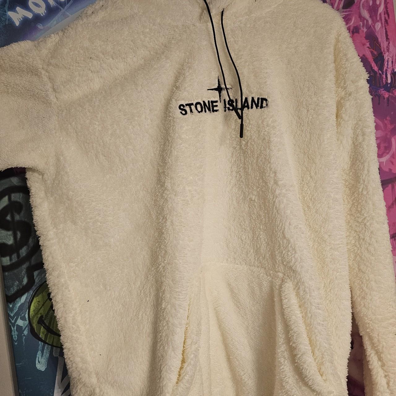 FLUFFY STONE ISLAND HOODIE - Depop