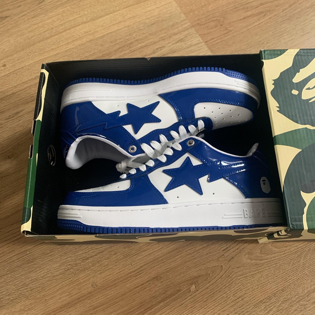 Royal Blue Bapesta sneakers. Bought as a... - Depop
