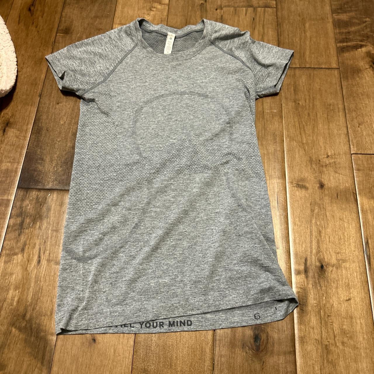 Gray short sleeve lululemon swiftly tech. Long version - Depop