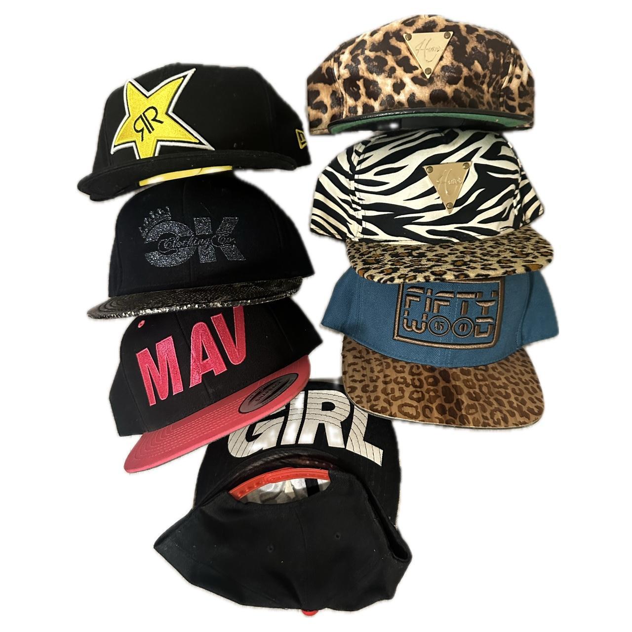 Bundle of 7 Y2K snapback hats - leopard, cheetah,... | Depop