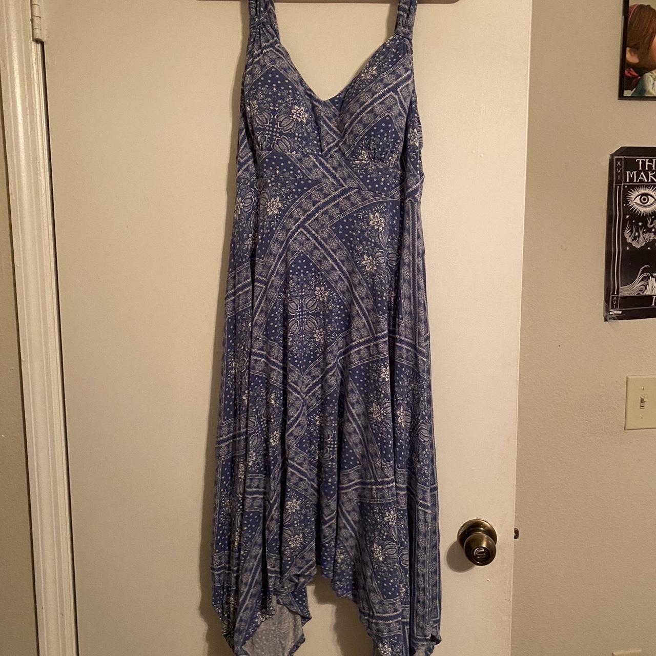 American Rag Blue Handkerchief Dress Size... - Depop