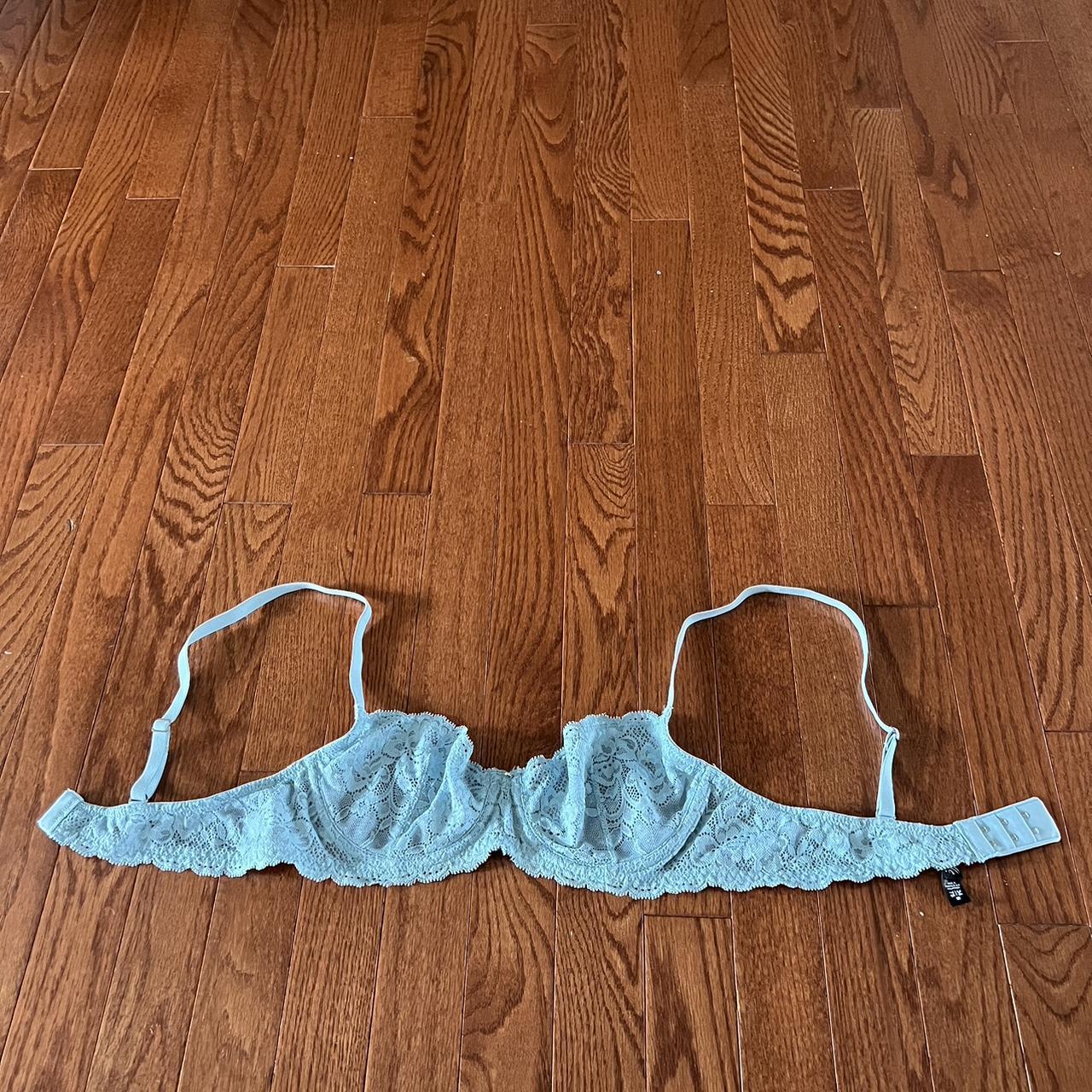 light blue lace bra. not see through and underwire - Depop