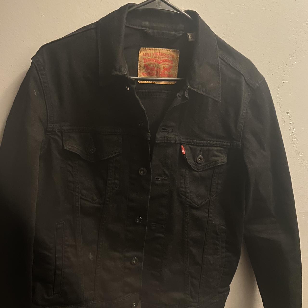 Levis Black Denim Jacket Small Worn a good amount... - Depop