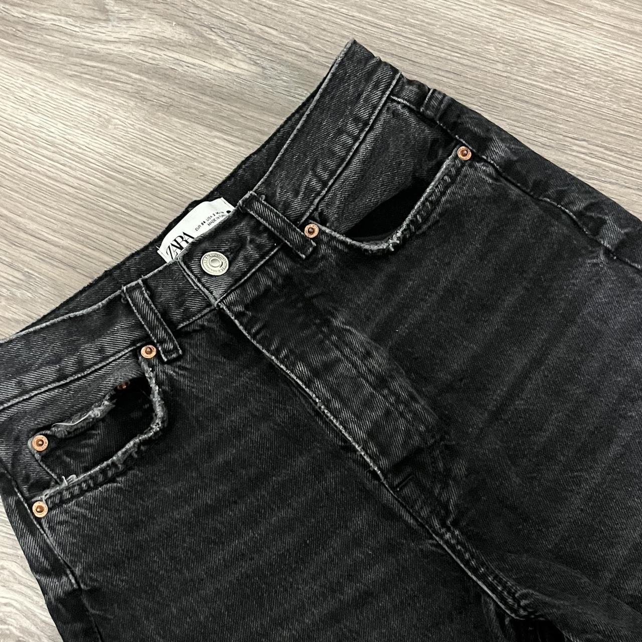 High rise Zara black jeans Five buttons and five... - Depop