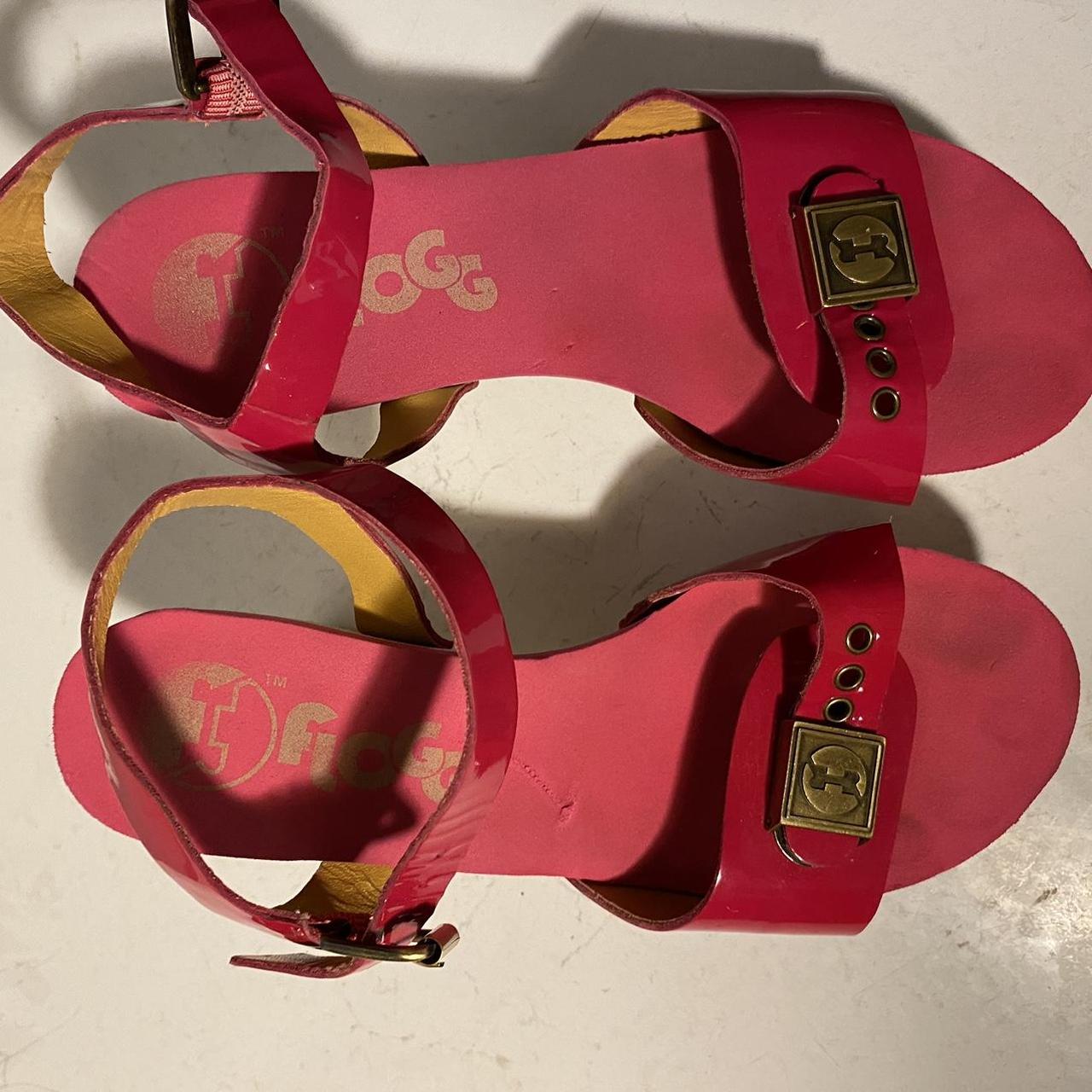 FLOGG famous platform open toe strap back clog wood... - Depop