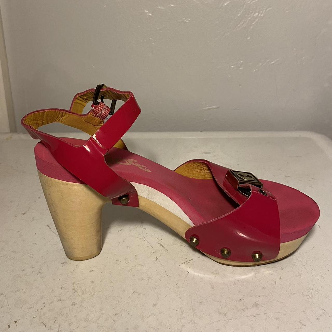 FLOGG famous platform open toe strap back clog wood... - Depop