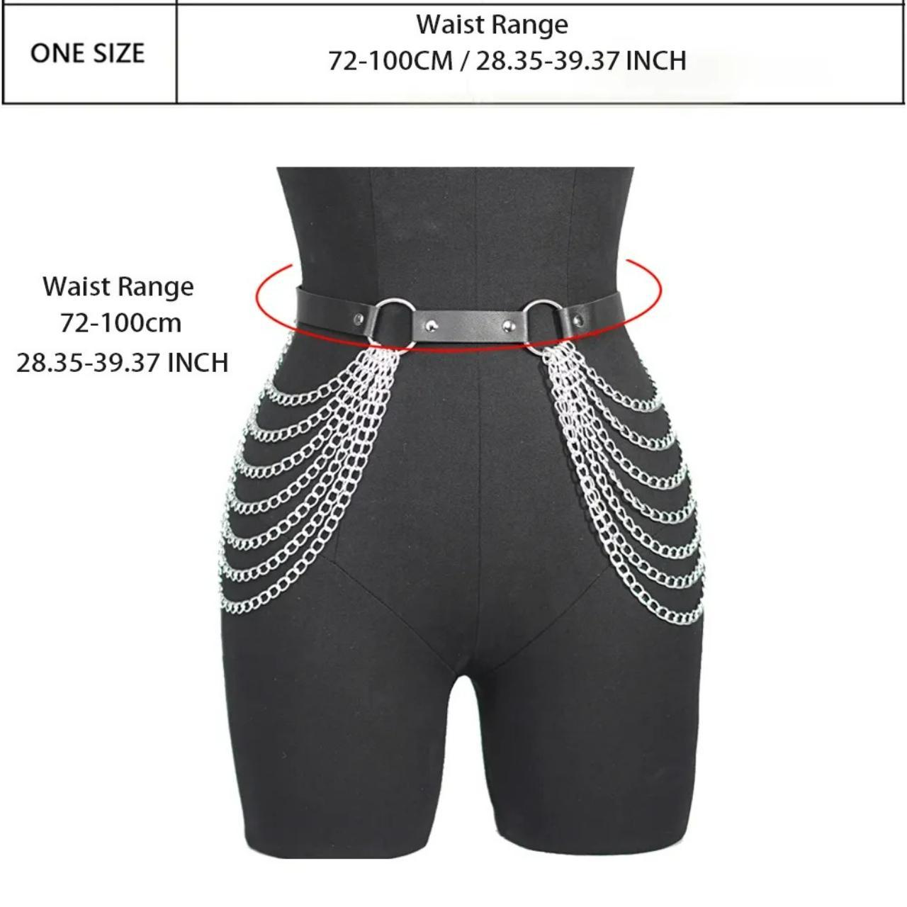 Festival Rave Outfit Garter Belt Leather Chain Leg... - Depop