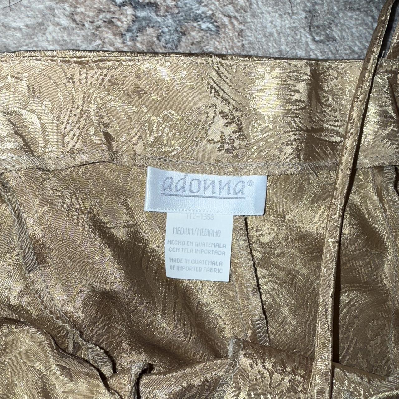 Vintage 90s Slip gold paisley print mini dress with... - Depop