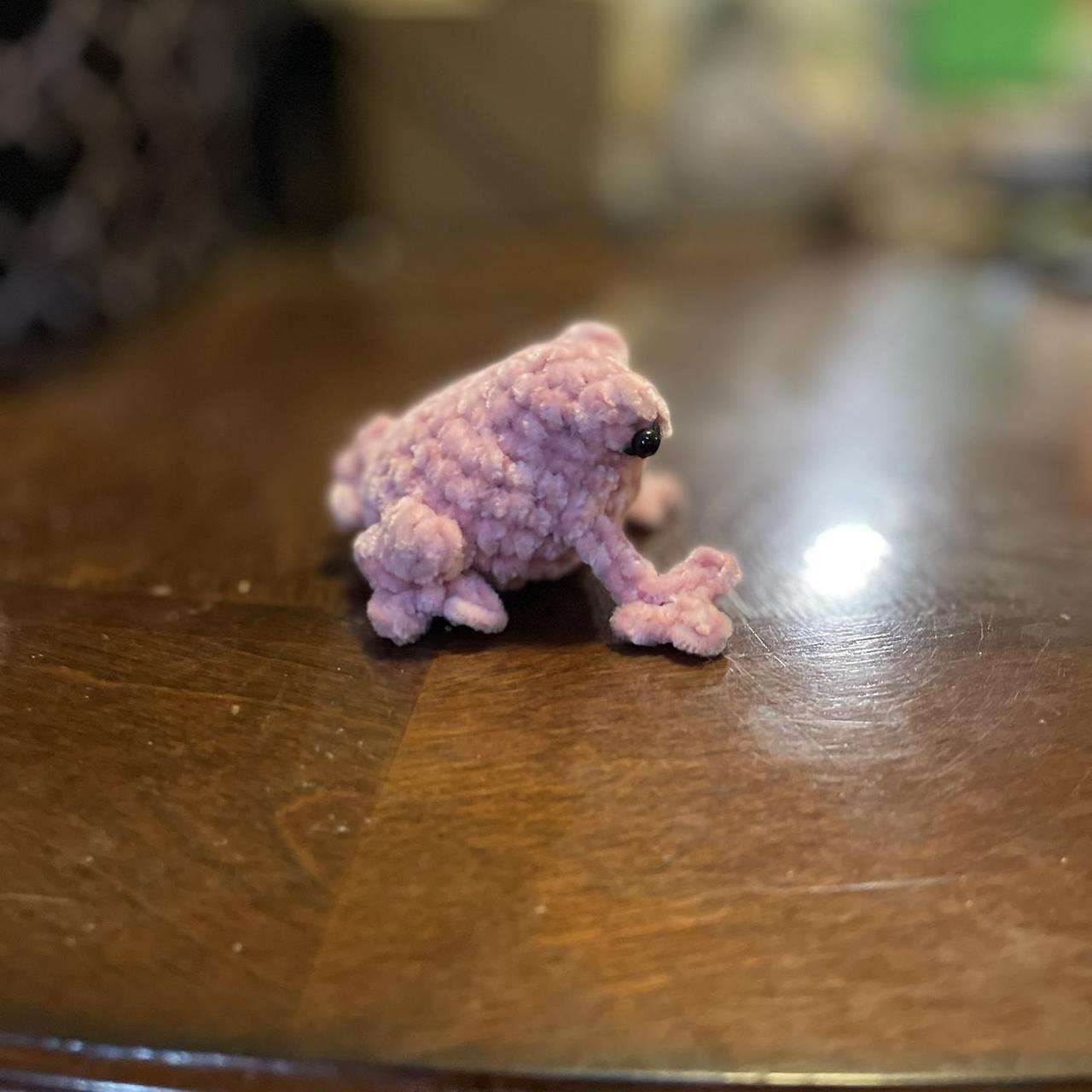 Little pink frog He loves flowers and wearing them... - Depop