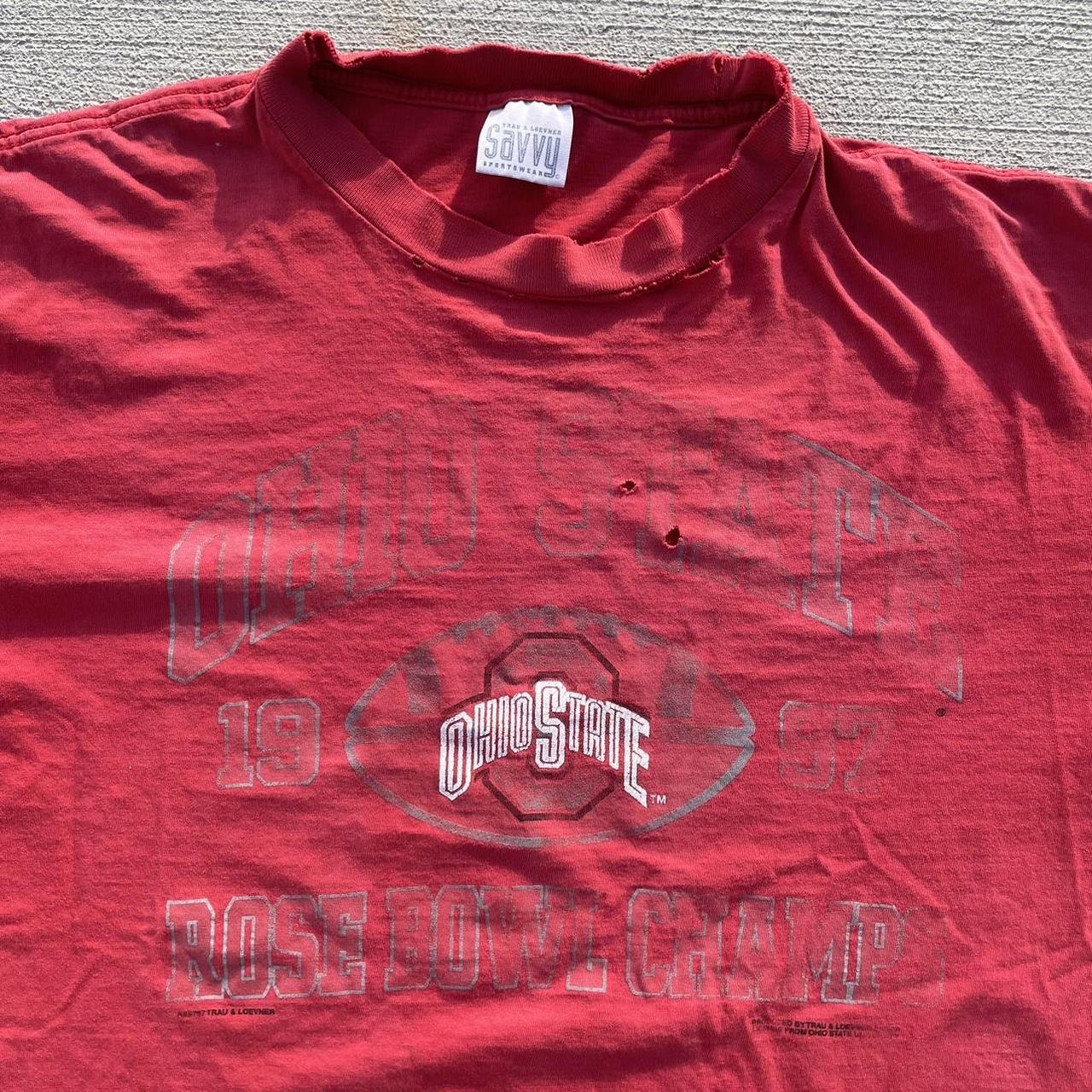 Vintage Thrashed and Distressed Ohio State... - Depop