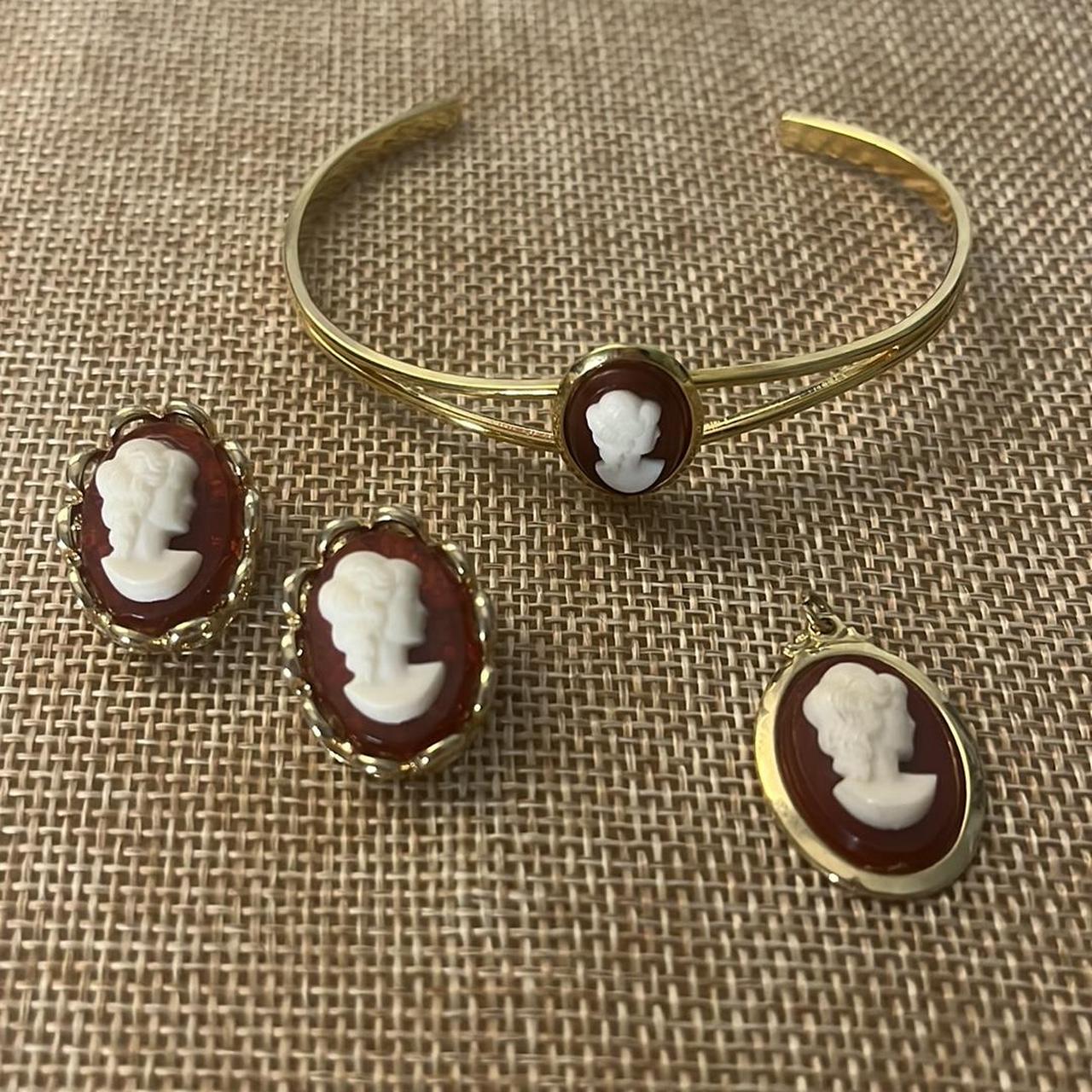 Vintage cameo set in vintage John Wanamaker box. Two... - Depop