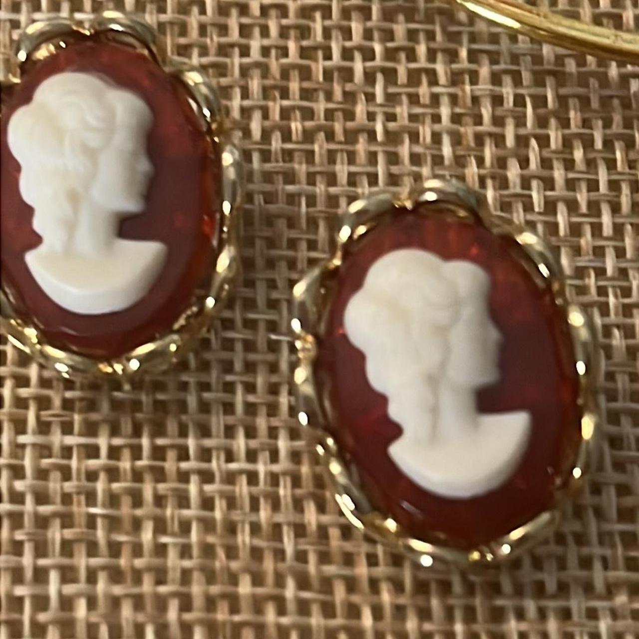 Vintage cameo set in vintage John Wanamaker box. Two... - Depop