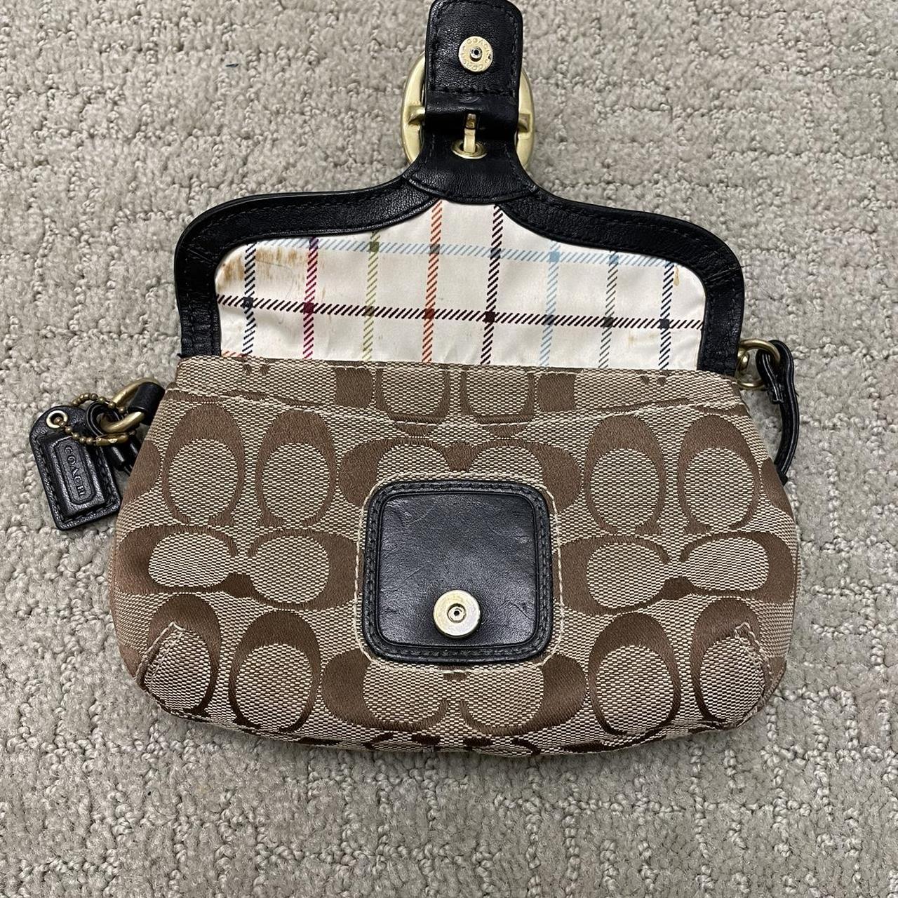 Early 2000s Coach wrist purse. The outside looks... - Depop