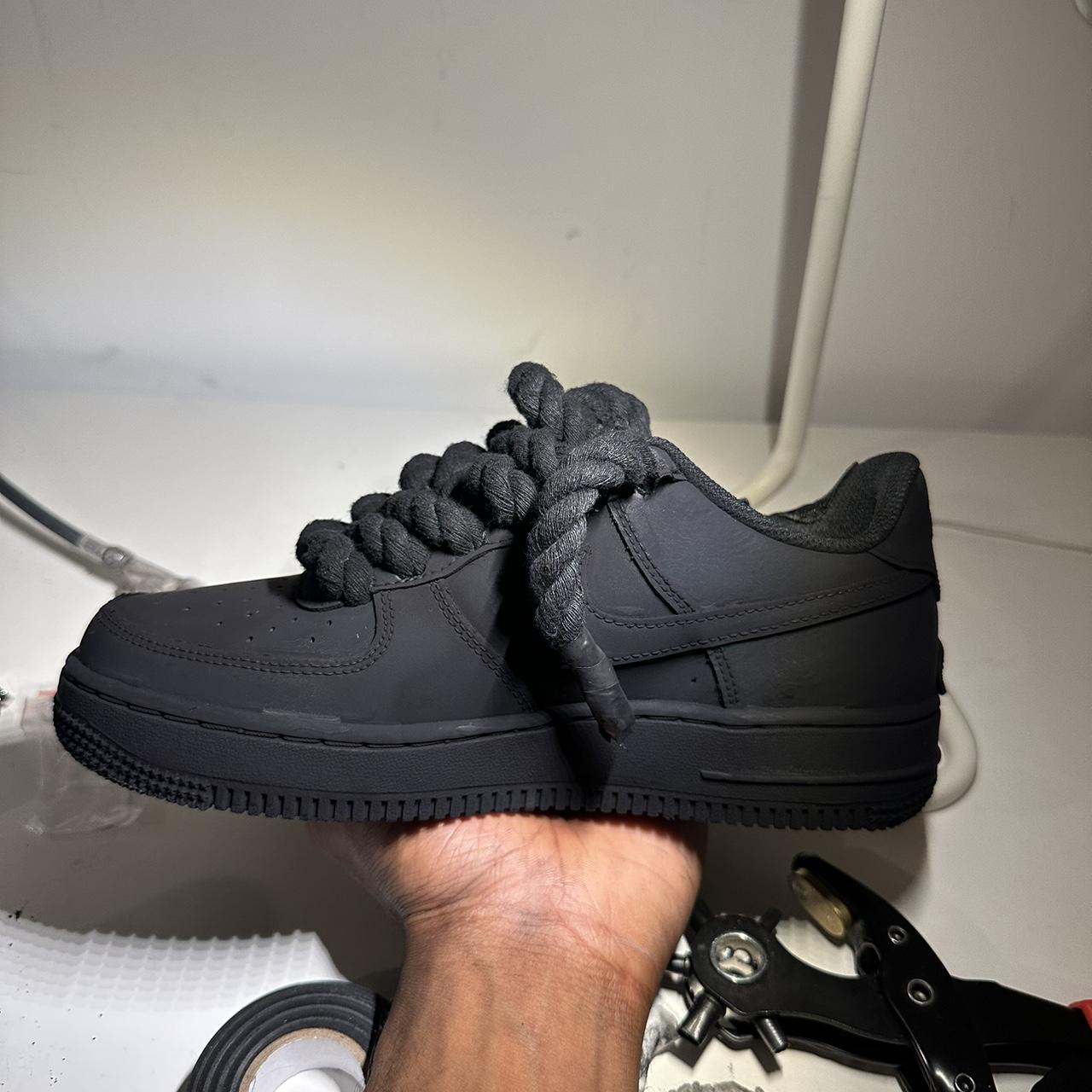 Nike AF1 Rope lace Custom Black Rose UK... - Depop
