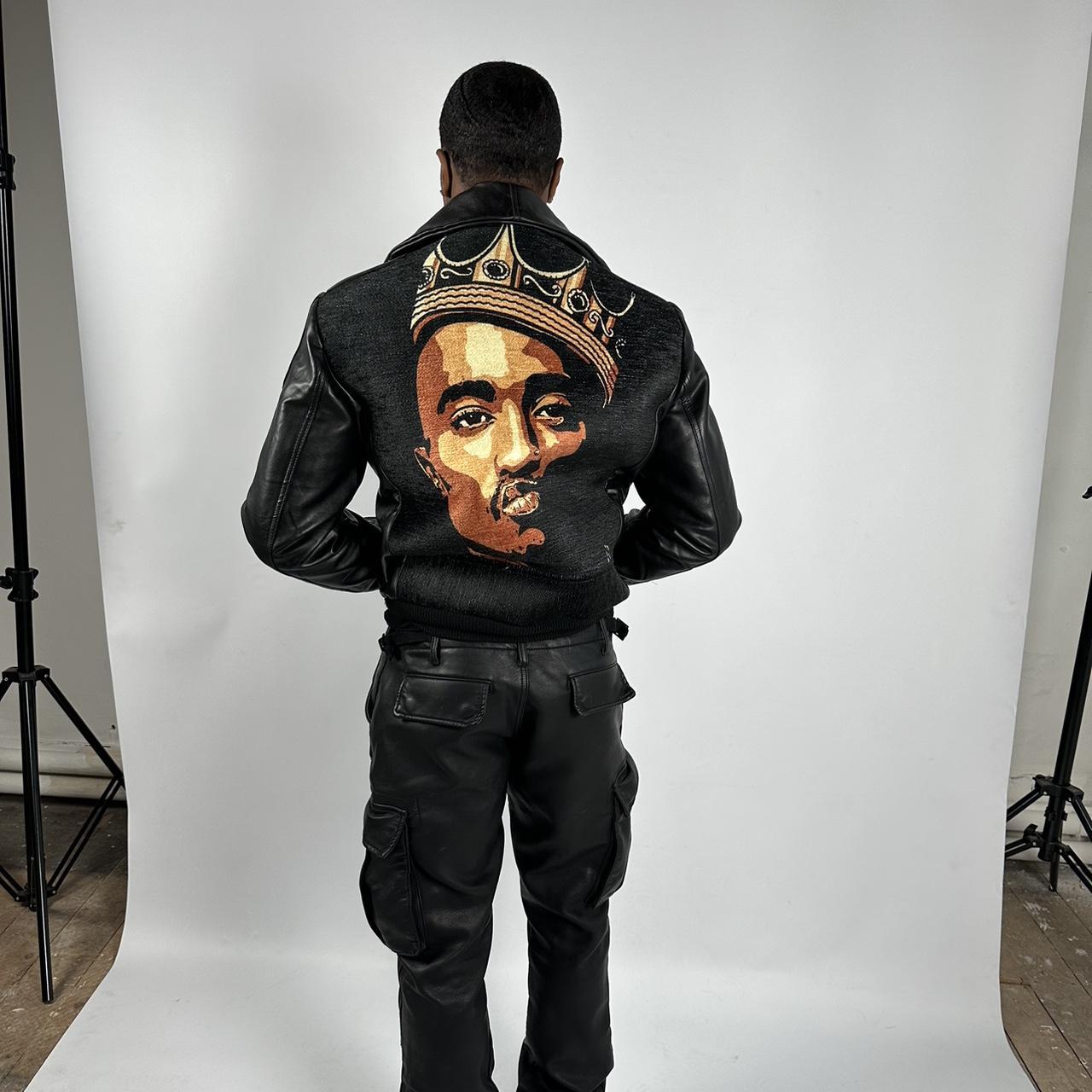 Oversized Tupac Heavy Leather Jacket 🧏🏾‍♂️🏜️ Loud but... - Depop