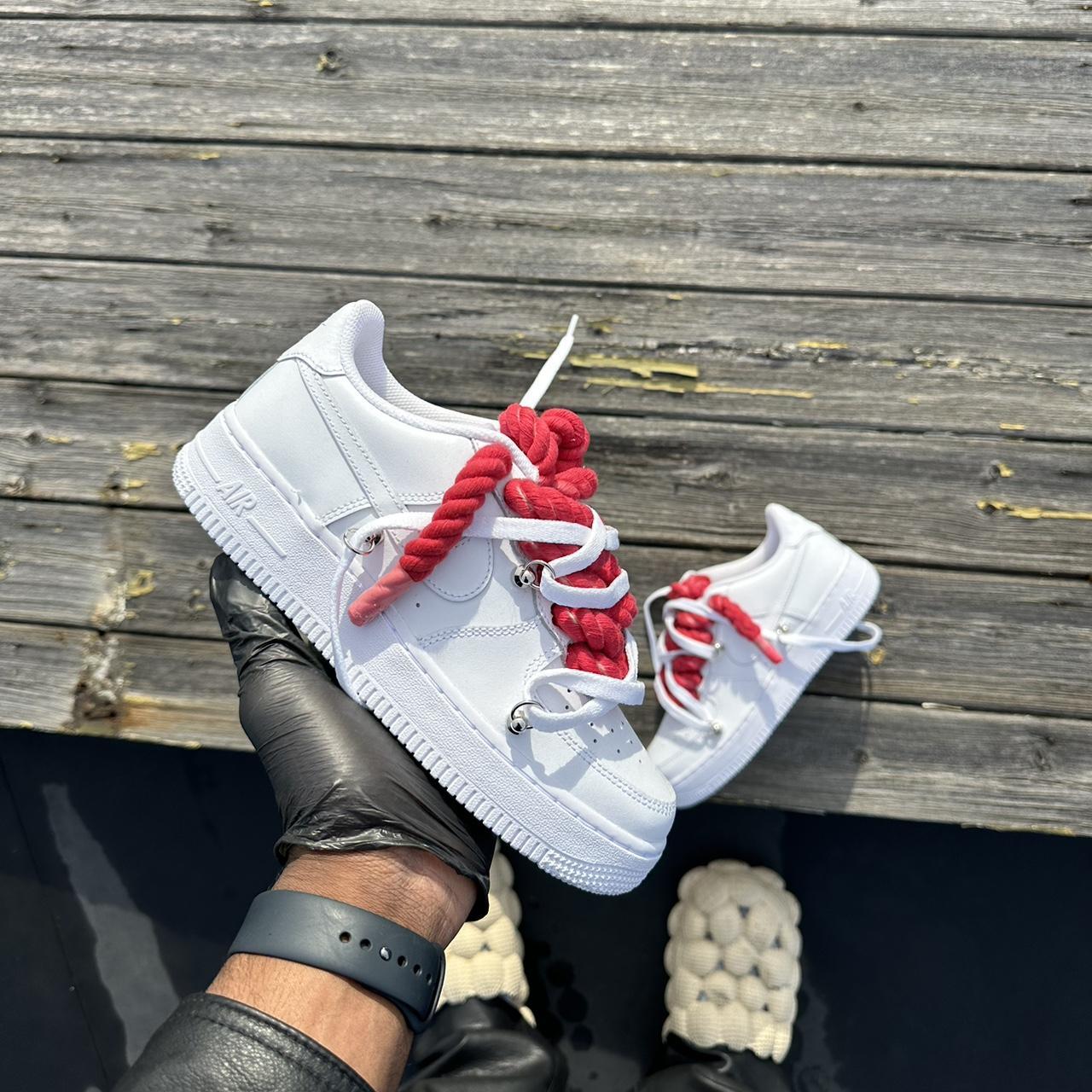 Nike AF1 Red Rope / OFW Variation UK 3-10 Children... - Depop