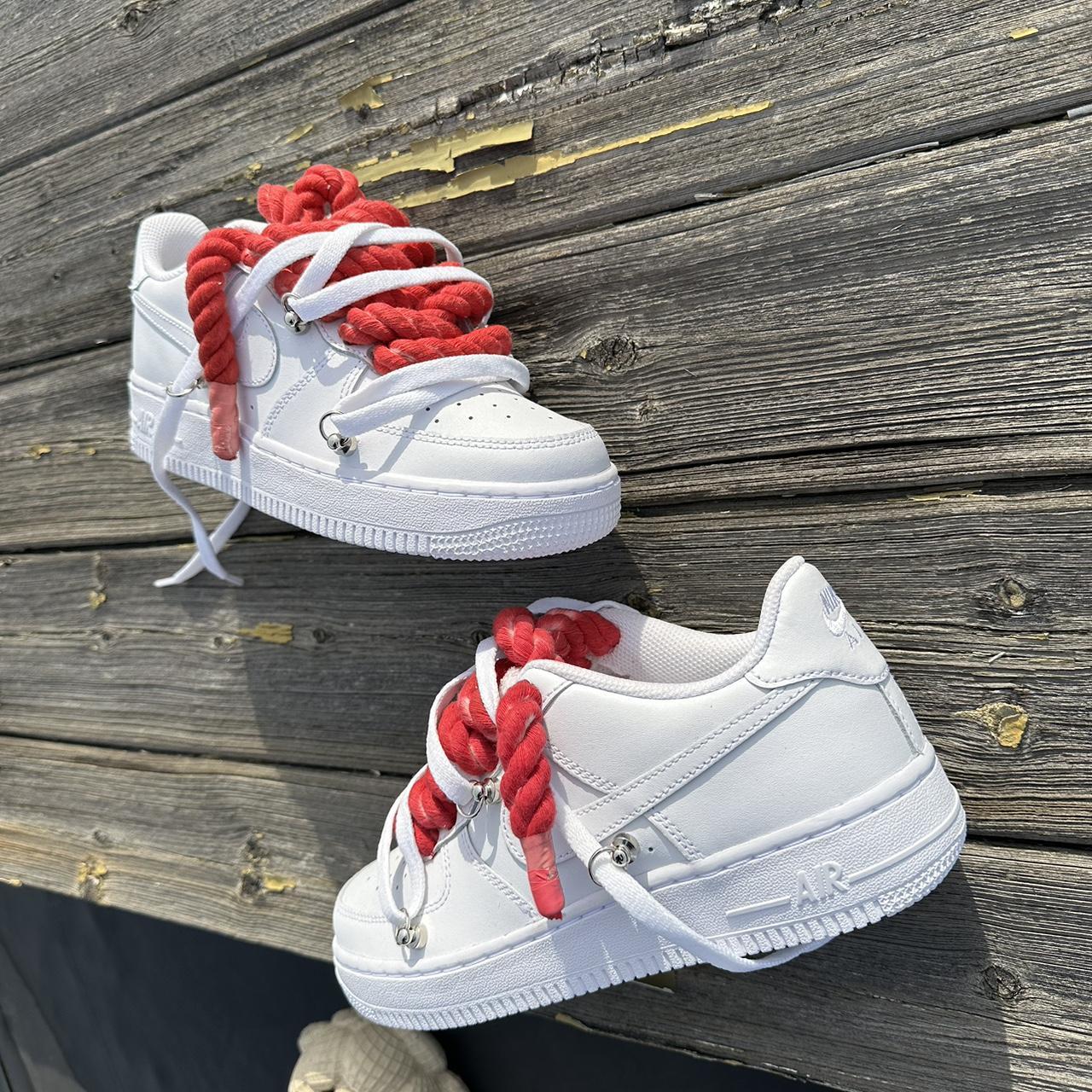 Nike AF1 Red Rope / OFW Variation UK 3-10 Children... - Depop