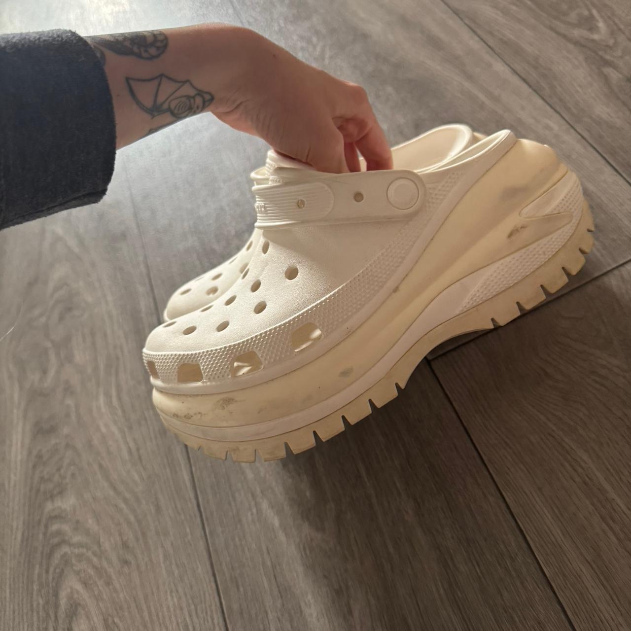 Cream Crocs platform clogs size 8 in women’s | Depop
