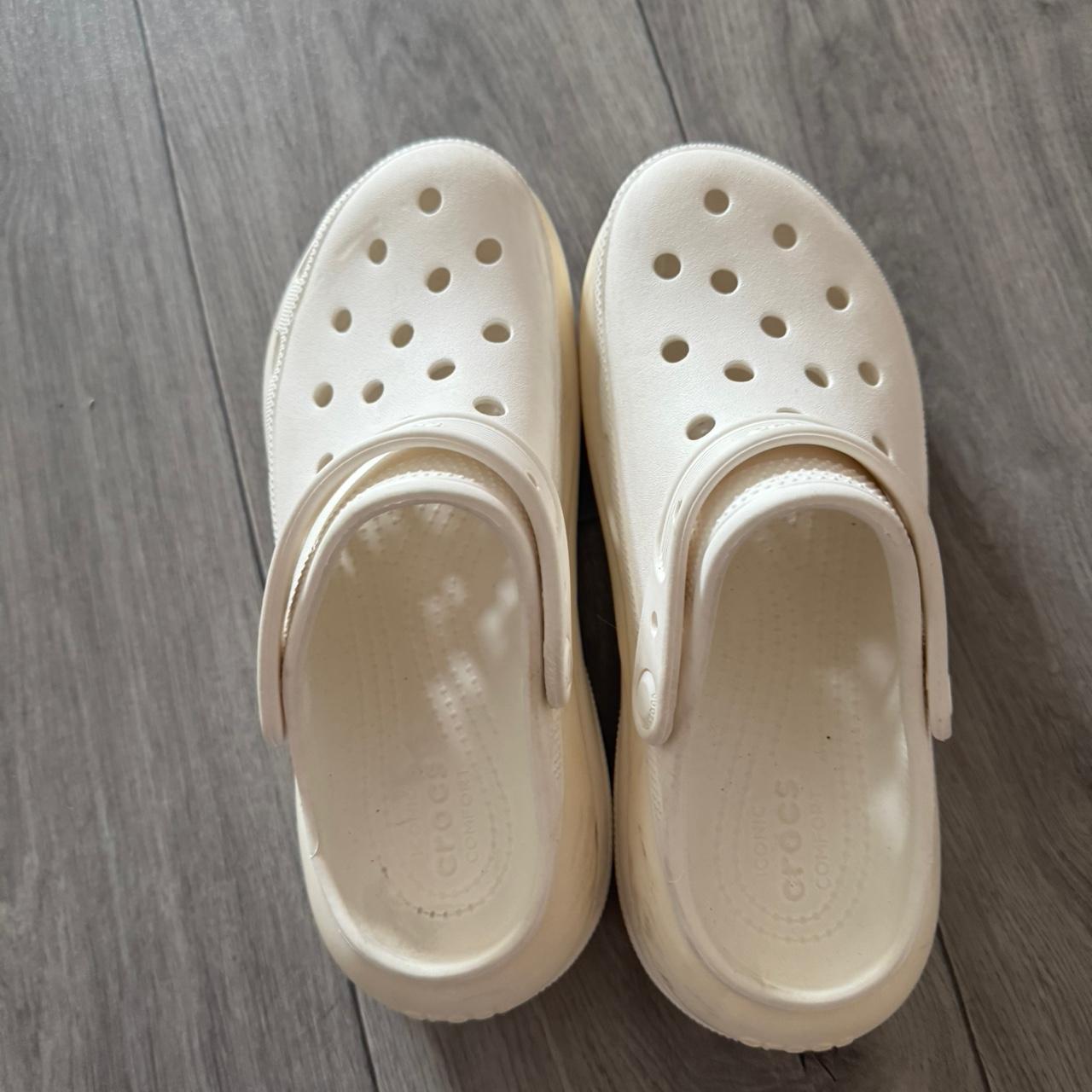 Cream Crocs platform clogs size 8 in women’s | Depop