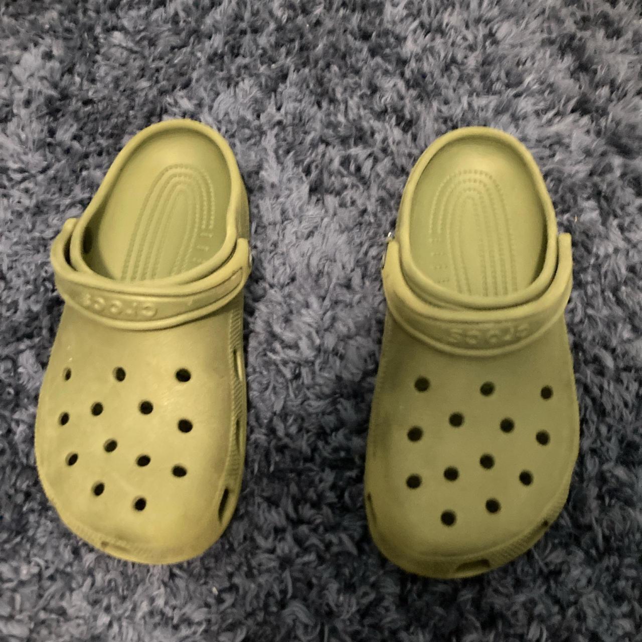 Army green crocs worn 1 time will be cleaned before... - Depop