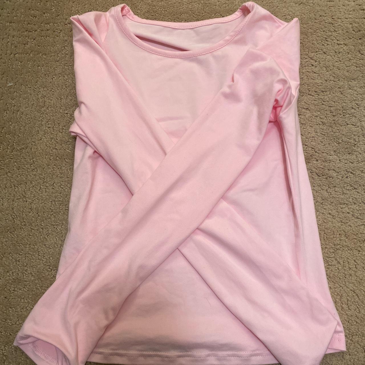light pink / baby pink long sleeve top super soft... - Depop