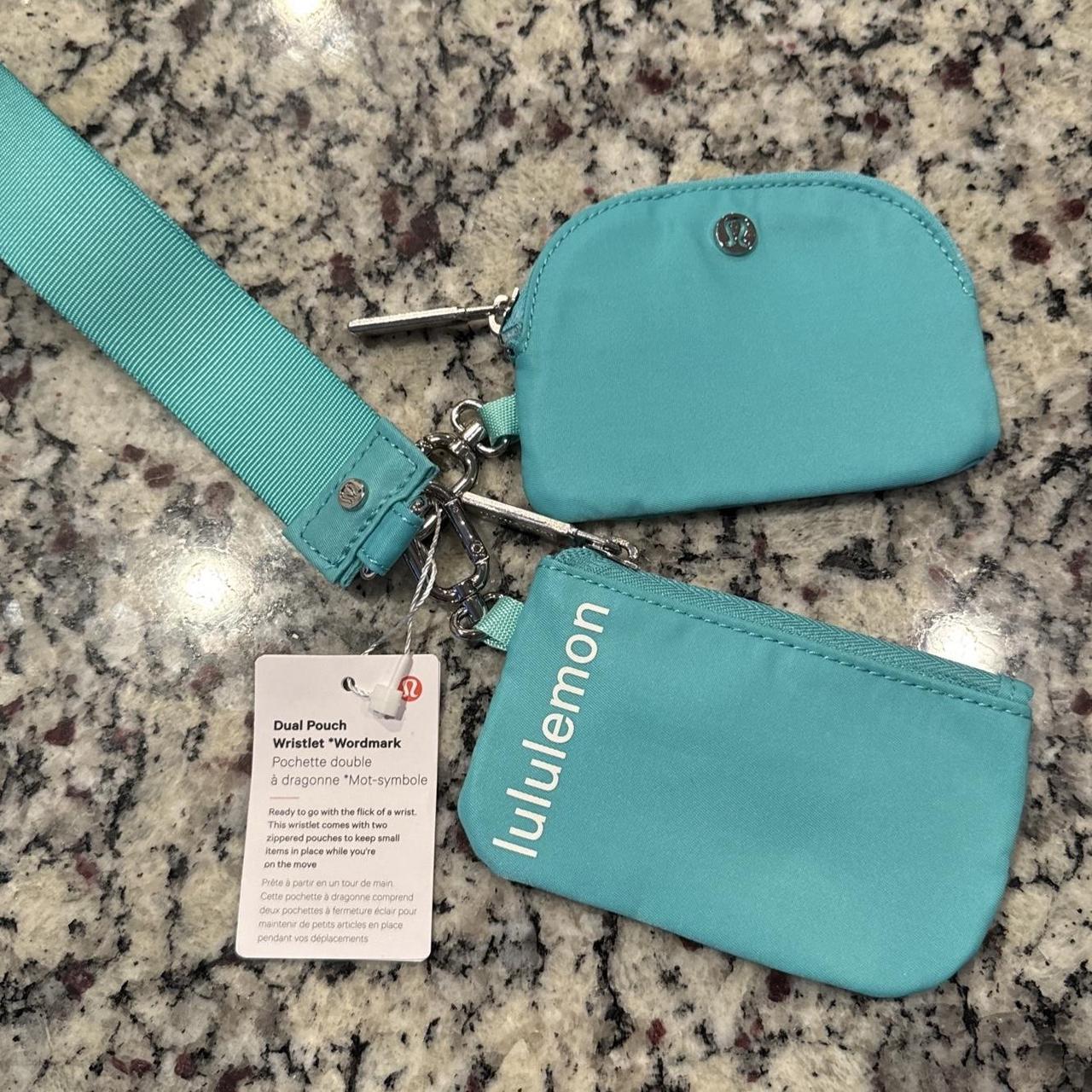 Turquoise lululemon keychain pouch - Depop