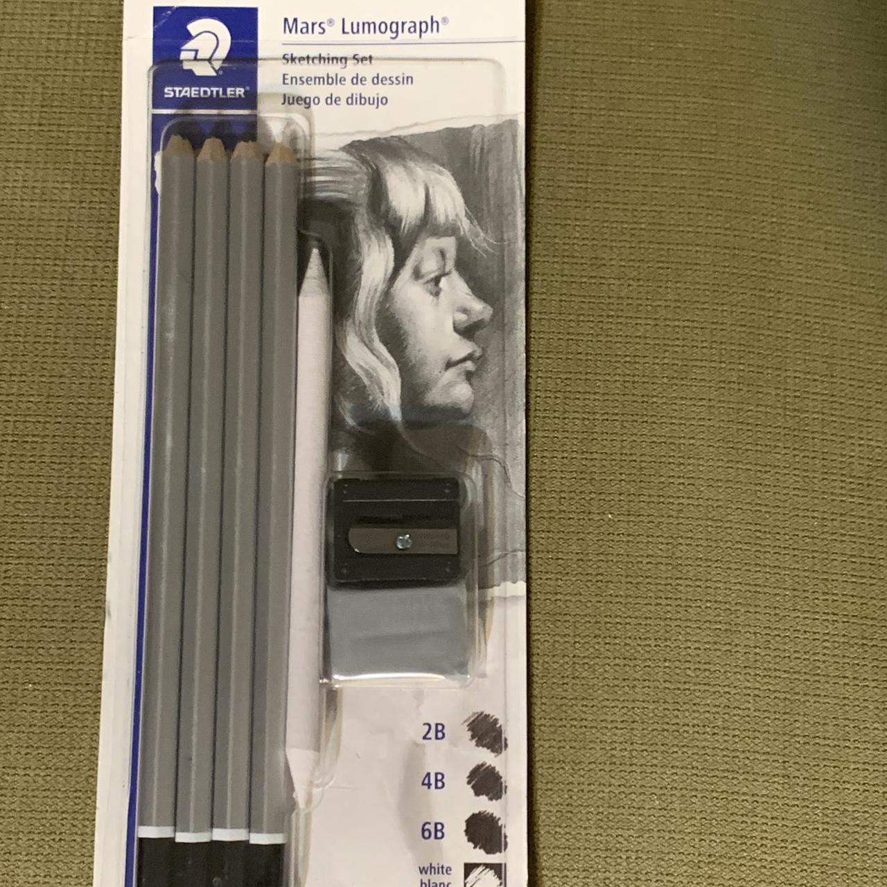 mars sketching set with sketch pencils, an eraser, a... - Depop