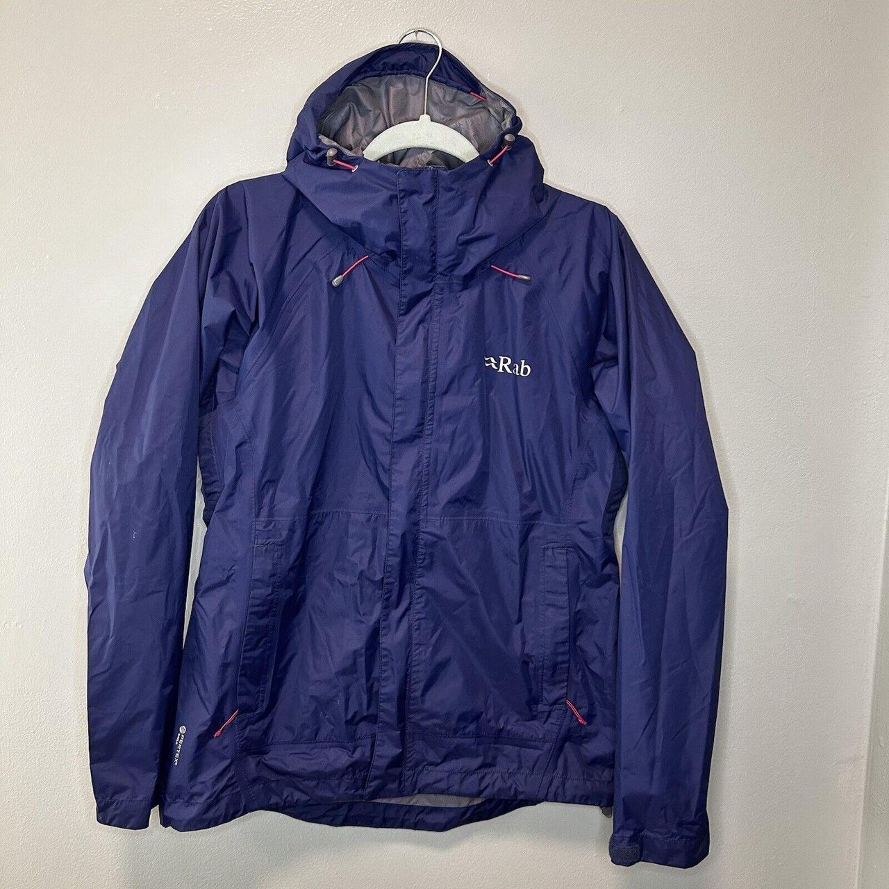 Rab Downpour Rain Jacket Women's M Navy Blue Full... - Depop