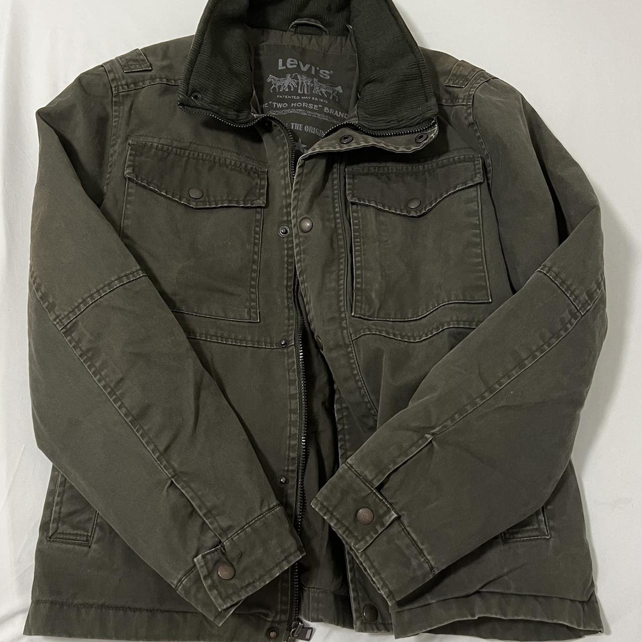 Levi’s Military Style Jacket Dark Green - Depop