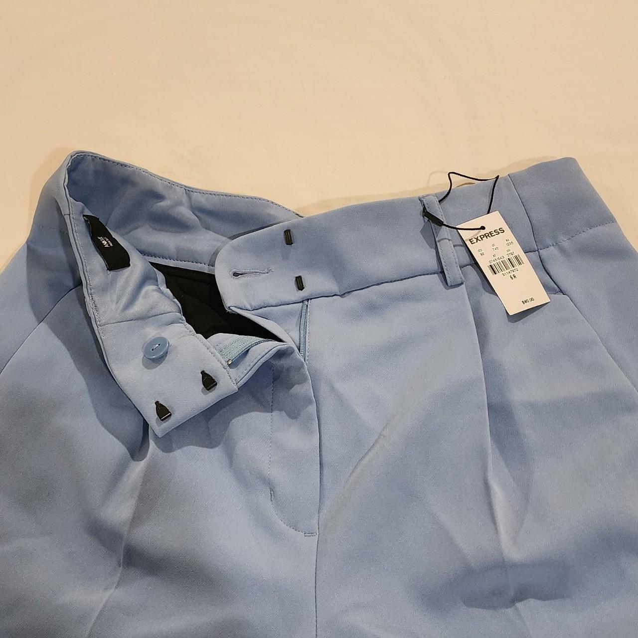 Express Sky Blue Pastel Ankle High Rise Dress Pants... - Depop