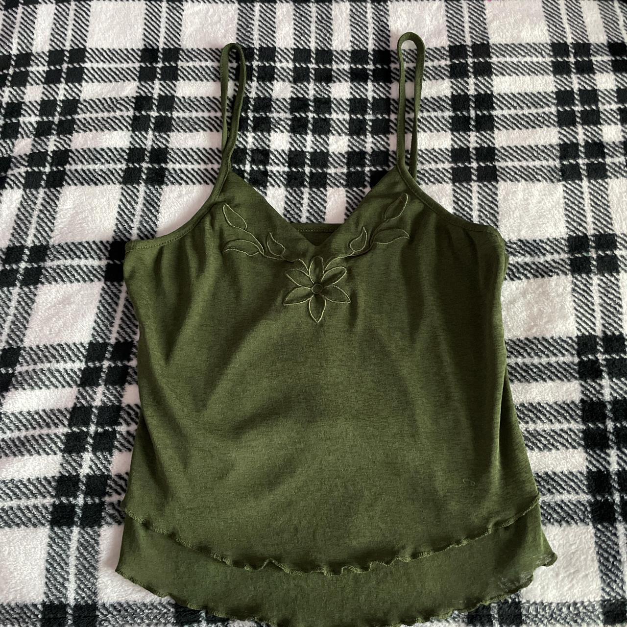 cute green cami top 🪷 size - xs #cottagecore... - Depop