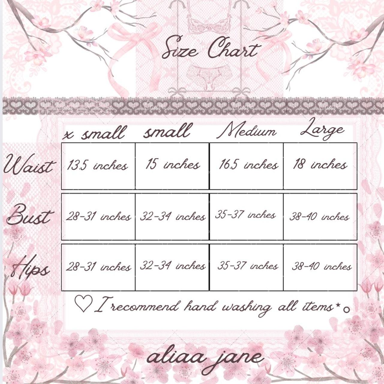 ᵕ ˂˶ my size chart ♡ - Depop