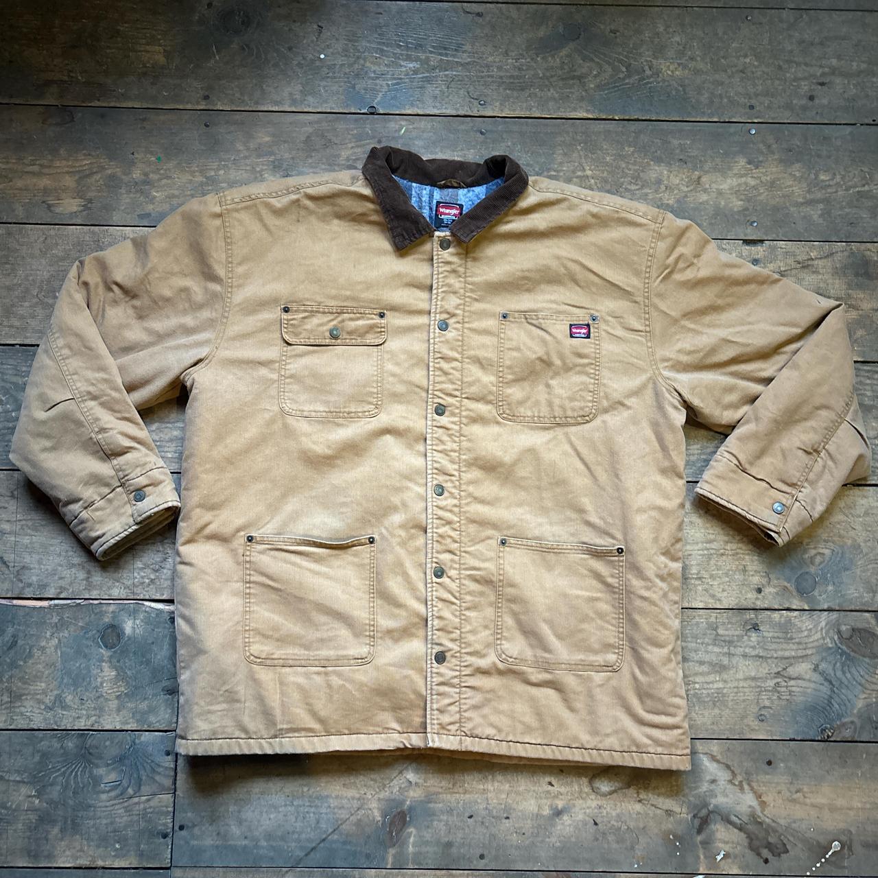 Wrangler work jacket/flannel lined/carhartt style/no... - Depop