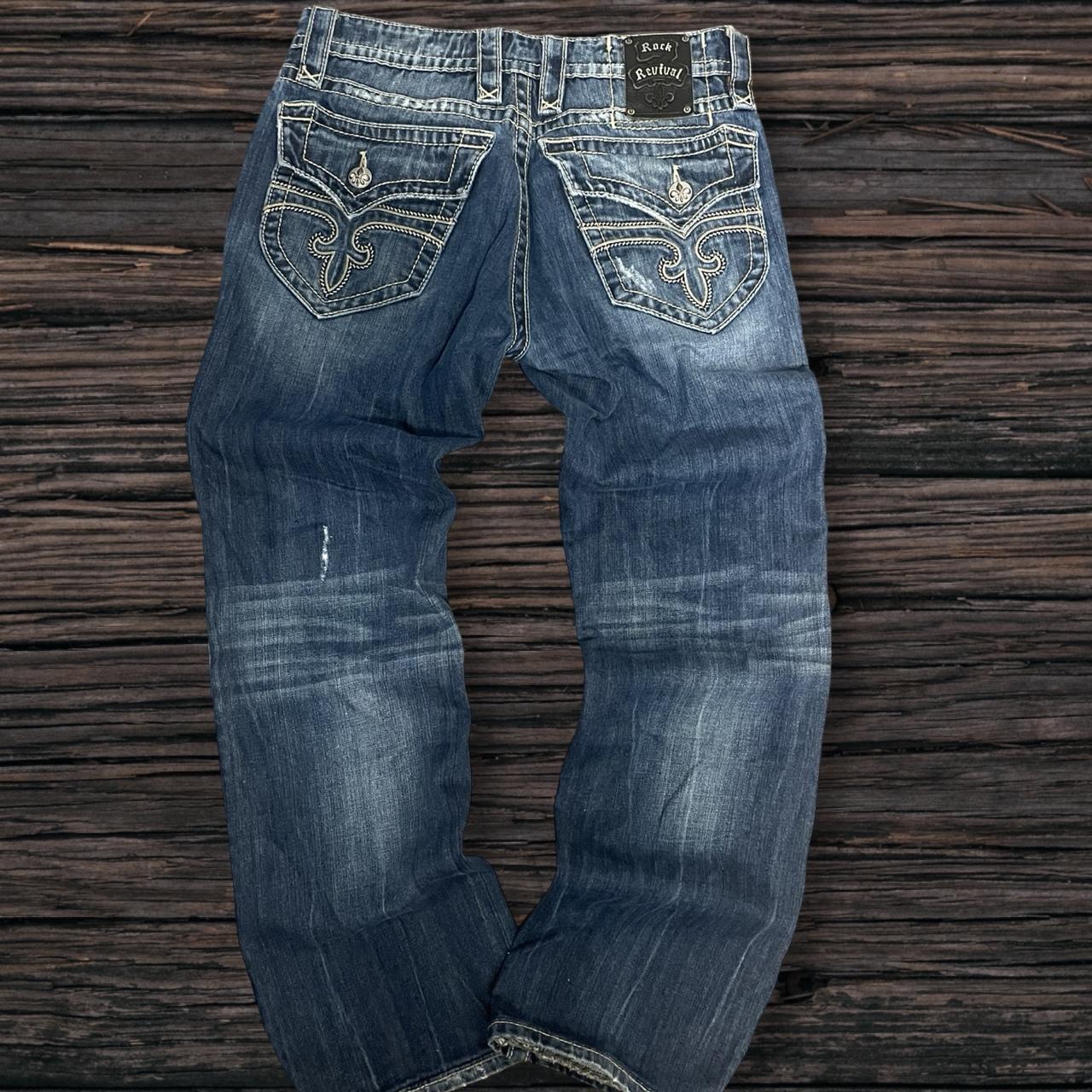 Blue Rock Revival Affliction Style Y2K Jeans #y2k... - Depop