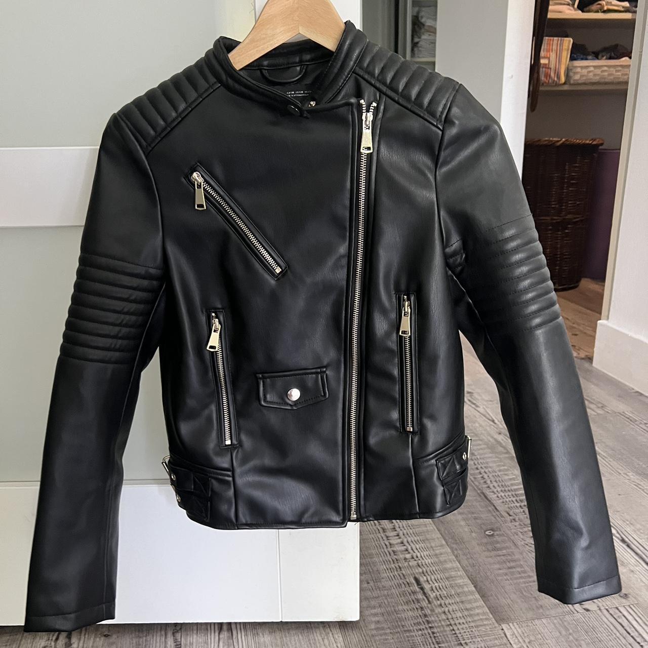 Send offers!! Gorgeous faux Moto leather jacket... - Depop